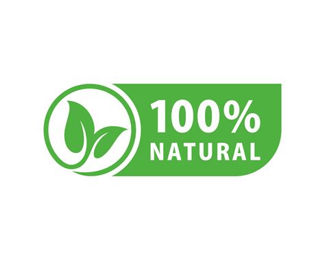 100 Percent Natural Label Sticker Badge Vector 100percent Organic