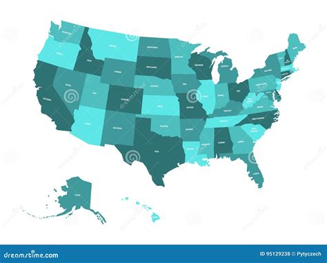 Mapa Do Estados Unidos Da América EUA Em Quatro Máscaras Do Azul De
