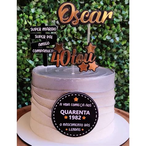 Topo De Bolo Tou Quarentou Topper Aniversario Homem Anos