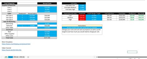 Excel Template Profit Margin Targeting Calculator Excel Template Xlsx