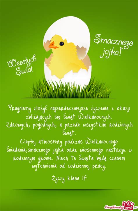 Pragniemy złożyć najserdeczniejsze życzenia z okazji zbliżających się