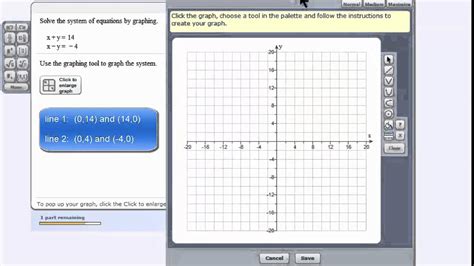 how to solve a linear system by graphing with mymathlab youtube