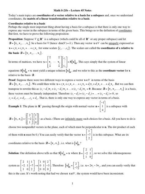 lecture5 pdf pdf basis linear algebra linear subspace