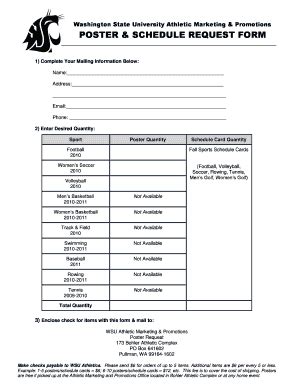 Fillable Online POSTER SCHEDULE REQUEST FORM Fax Email Print PdfFiller