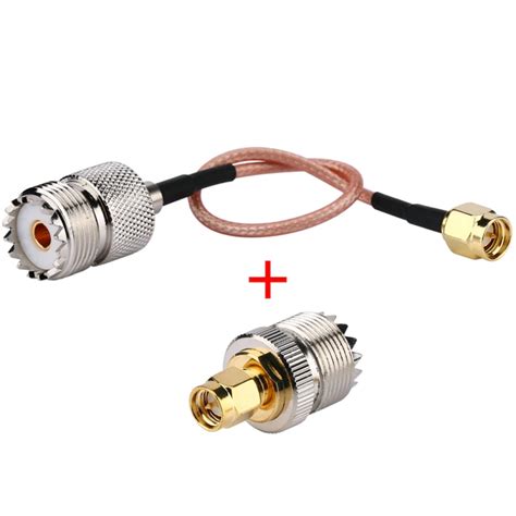 RF Coax SMA Male To UHF SO 239 Female Cable SMA Male To UHF Female
