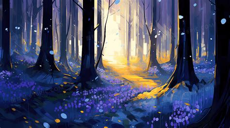 彩色唯美水彩森林风景插画背景图片下载 2912x1632像素JPG格式 编号z6yf7drqv 图精灵