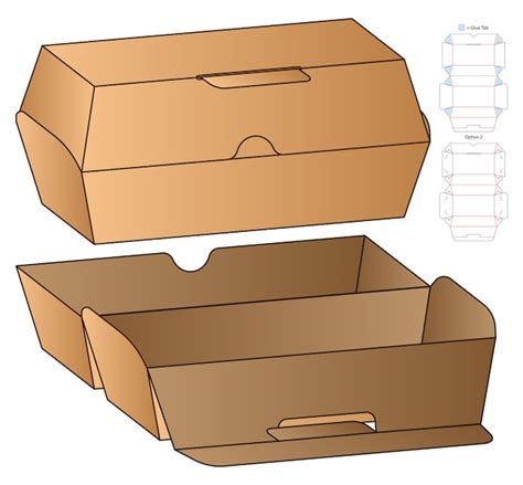 Plantilla Troquelada De Embalaje De Caja Vector Premium