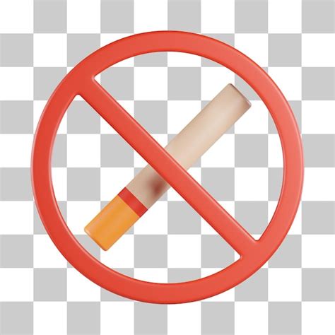 Ícone 3d de sinal de proibido fumar PSD Premium