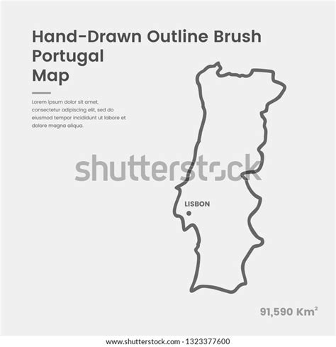 Cartoon Portugal Map Hand Drawn Portugal Map Doodle Portugal Map