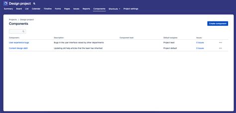 View A Project S Components Jira Work Management Cloud Atlassian