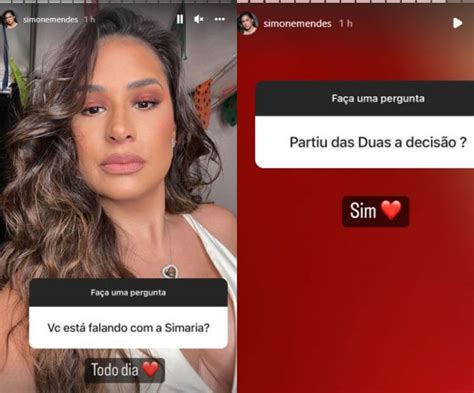 Ap S Fim Da Dupla Simaria Volta A Seguir Simone Nas Redes