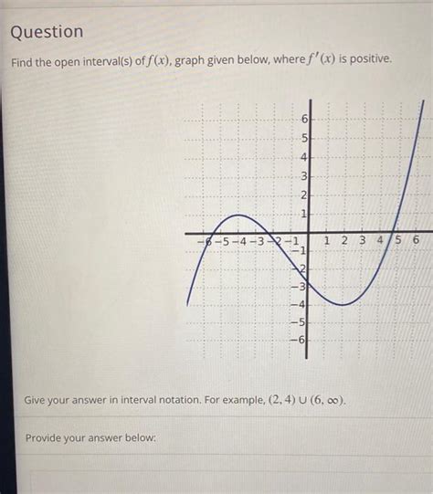 solved find the open interval s of f x graph given below