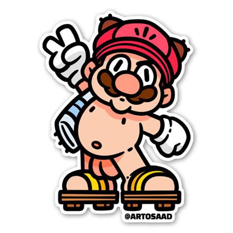 Naked Mario Stickerni Tn