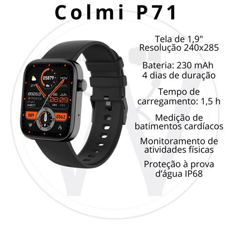 Smartwatch Colmi P71 Novo Shopee Brasil