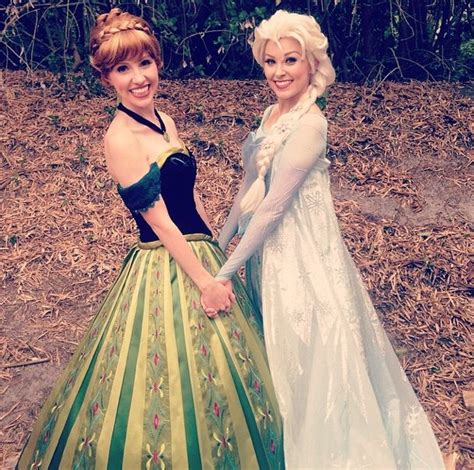 Elsa And Anna Disney Princess Cosplay Disney Face Characters Disneyland Face Characters
