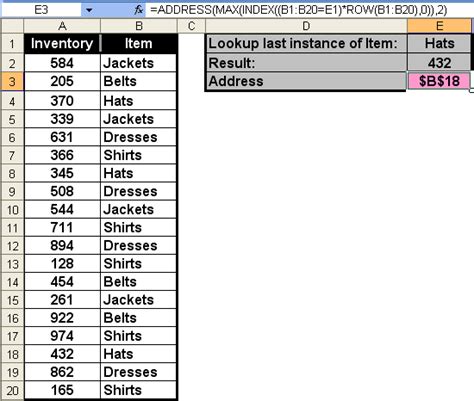 tom s tutorials for excel lookup and address of the last instance tom urtis