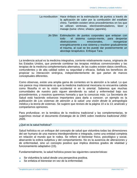 PDF Unidad 1 Enfermería y cuidado holístico UNIDAD 1 Enfermería y