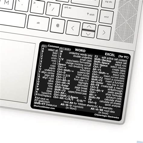 synerlogic word excel windows shortcut sticker reference guide keyboard shortcut