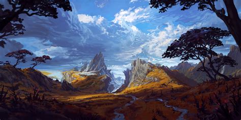 Wallpaper Philipp A Urlich Artwork Landscape Trees Digital