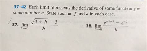 solved 37 42 each limit represents the derivative of some