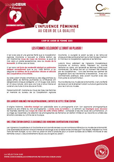 Communiqué de presse 2023 Concours des vins de la coopération