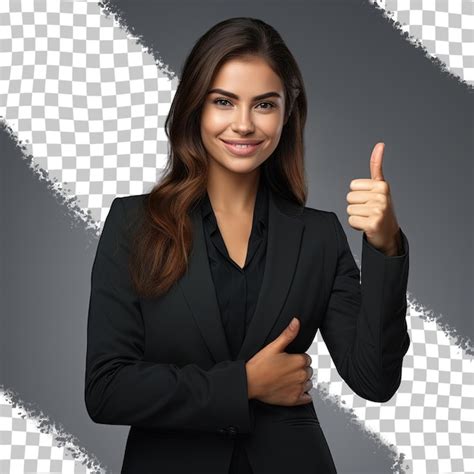 Una Mujer Con Traje Dando Un Pulgar Hacia Arriba Archivo PSD Premium