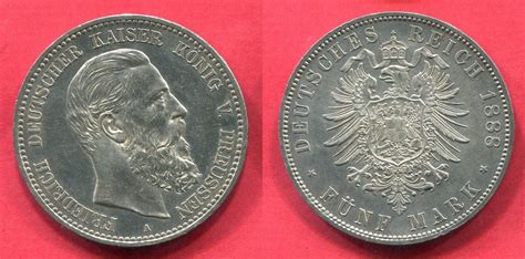 Preu En Kaiserreich Germany Prussia Mark A Friedrich Iii Drei