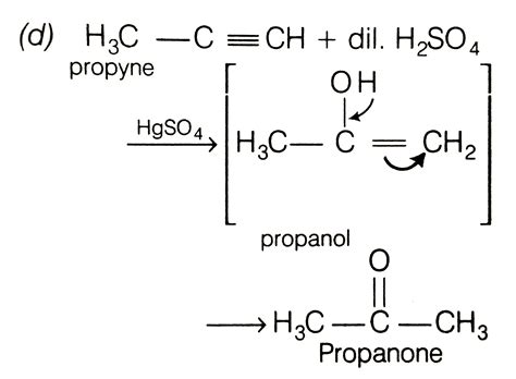 Propyne Is Treated With Aquesous H 2 SO 4 In The Presence Of HgSO 4