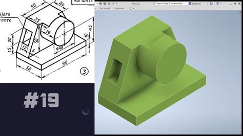 Tutorial Autodesk Inventor Pieza Mecánica Ejercicio 19 CAD YouTube