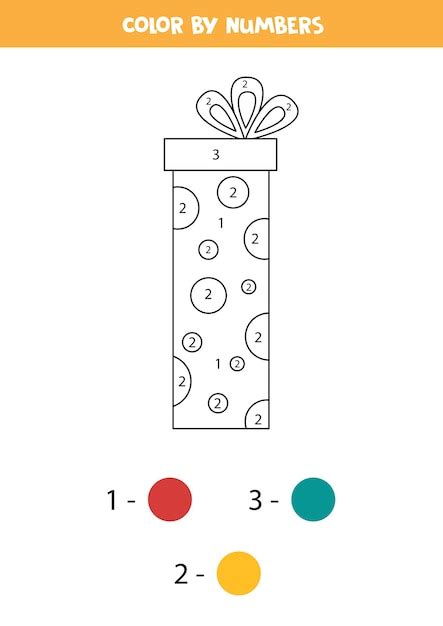 Página para colorear con caja de regalo de navidad juego educativo