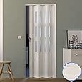 FORTE Porte Pliante PVC accordèon Verre Opaque pin Blanchi 88 5x214cm