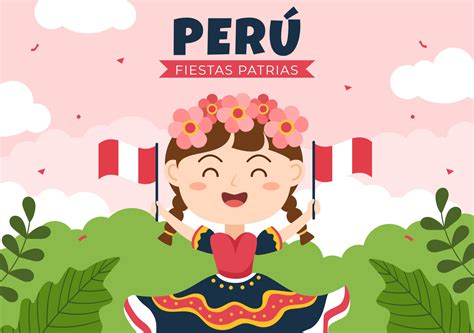 felices fiestas patrias o ilustración de dibujos animados del día de la