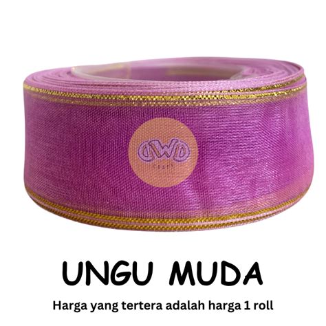 Jual Pita Organdi List Emas 1 Inch 2 5 Cm Pita Organza Shopee