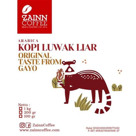 Jual Kopi Arabica Luwak Liar Gayo Original Asli Di Seller Zainn Coffee