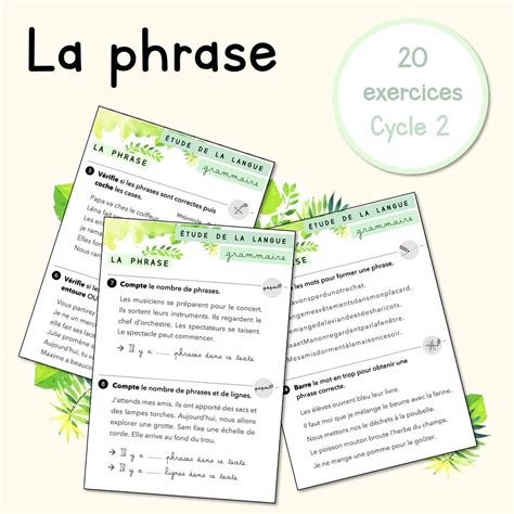 Dossier La Phrase Cycle 2 Etude De La Langue CE1 CE2 CP La