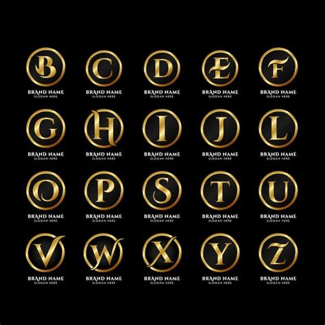 Plantilla De Logotipo De Alfabeto De Letras De Lujo En Color Oro
