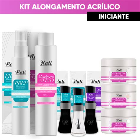 Kit Nati Alongamento De Unhas Iniciante Acrilico Shopee Brasil
