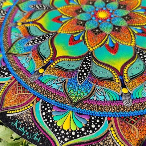 Hand Painted Dot Mandala On Canvas Panel Dot Art Painting Etsy Dot