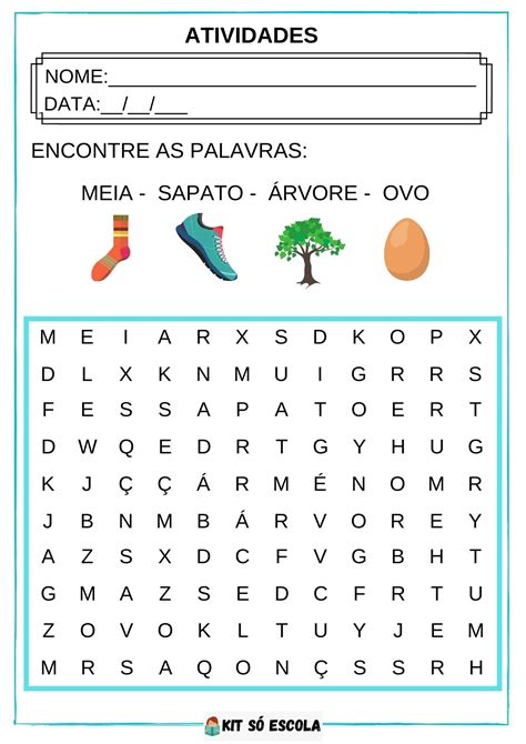 Atividade Consci Ncia Fonol Gica Encontre As Palavras S Escola