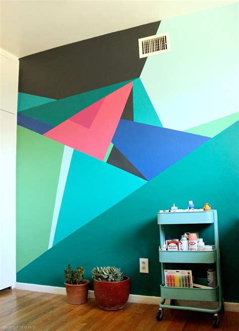 How To Geometric Paint Wall At Melissa Martin Blog