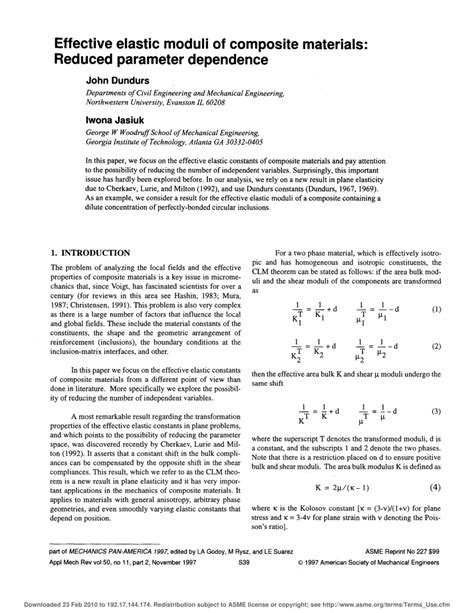 pdf effective elastic moduli of composite materials reduced parameter dependence
