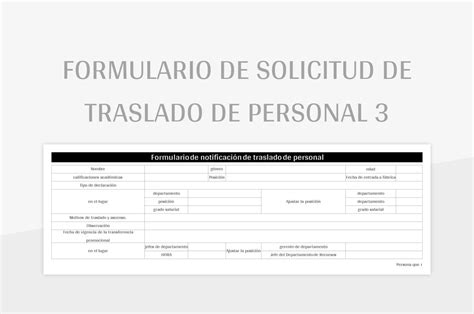Plantilla De Excel Formulario De Solicitud De Transferencia Y Hoja De