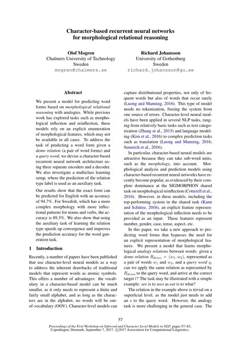 pdf character based recurrent neural networks for morphological relational reasoning