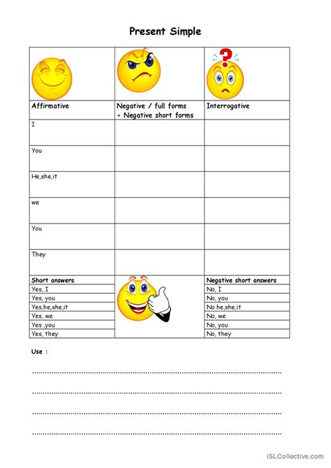 Present Simple Present Continuous Fran Ais Fle Fiches Pedagogiques