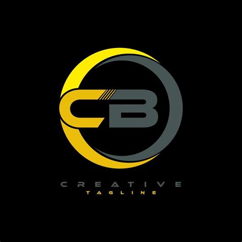 Cb Letter Logo Design On Black Background Cb Creative Initials Letter