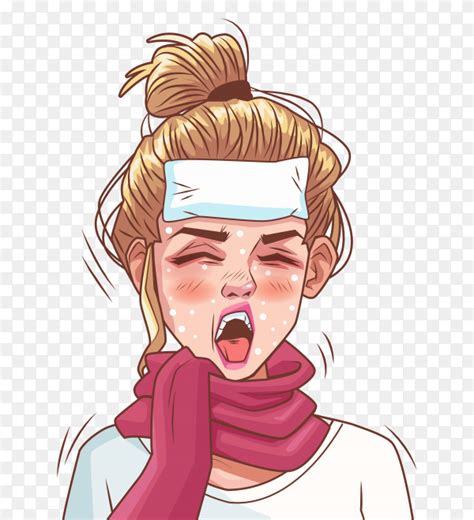 Cartoon Sick Girl On Transparent Background PNG Similar PNG