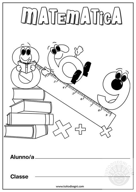 Copertina Matematica Da Colorare Tutto Disegni Copertina Scuola The