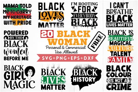 FREE Black Woman Svg Bundle Graphic By Regulrcrative Creative Fabrica