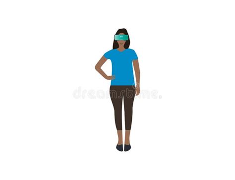 Woman Virtual Reality Vr Icon Vector Illustration Flat Design Stock