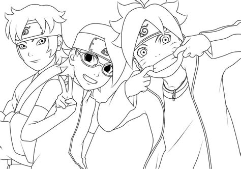 Boruto Team 7 Coloring Pages